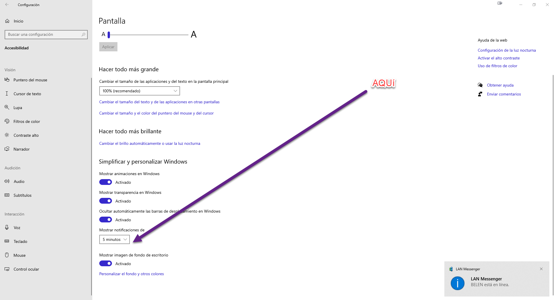 Cómo cambiar la duración de las notificaciones en windows ...